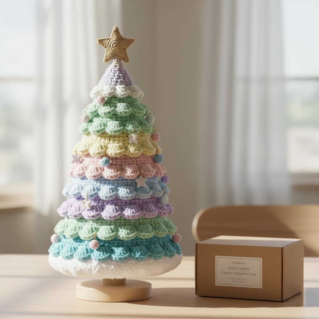 Pastel Christmas Tree Crochet Pattern, Rainbow Crochet Tree, Cute ...