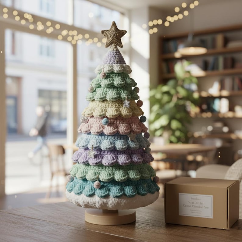 Pastel Christmas Tree Crochet Pattern, Rainbow Crochet Tree, Cute ...