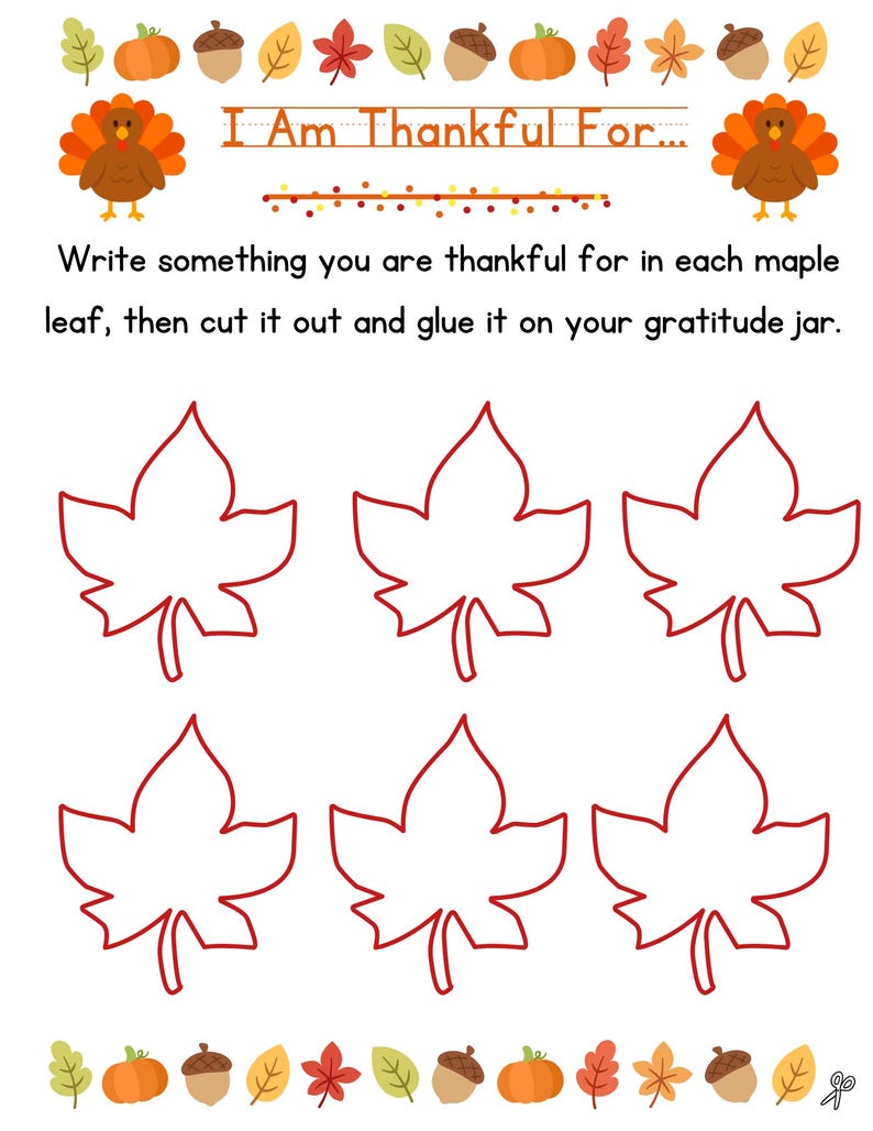 Thanksgiving Gratitude Jar Printable | Kids Thankful Activity (PDF) - Etsy