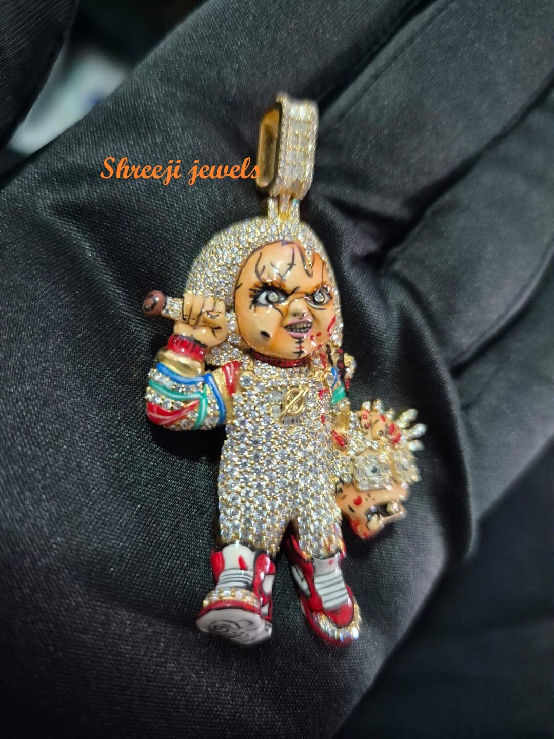 Buy Chucky Pendant VVS Moissanite, 925 Silver Hip Hop Jewelry 10K Rose ...