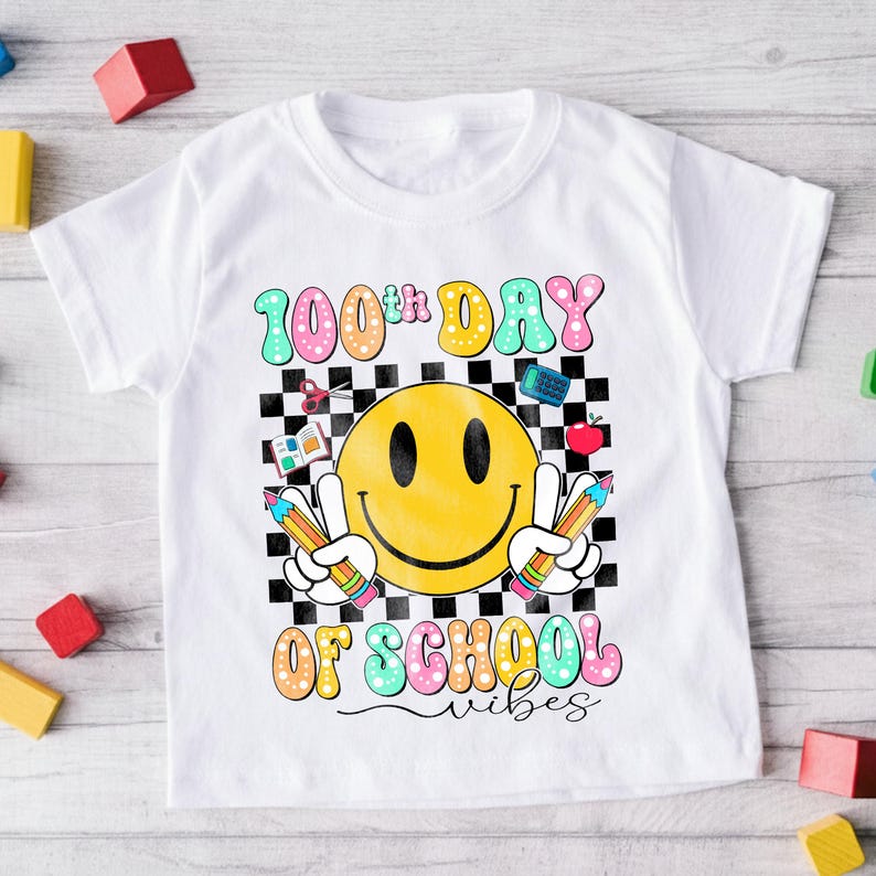 100th Day of School PNG, Smiley Face School Supplies PNG, Teacher 100 ...