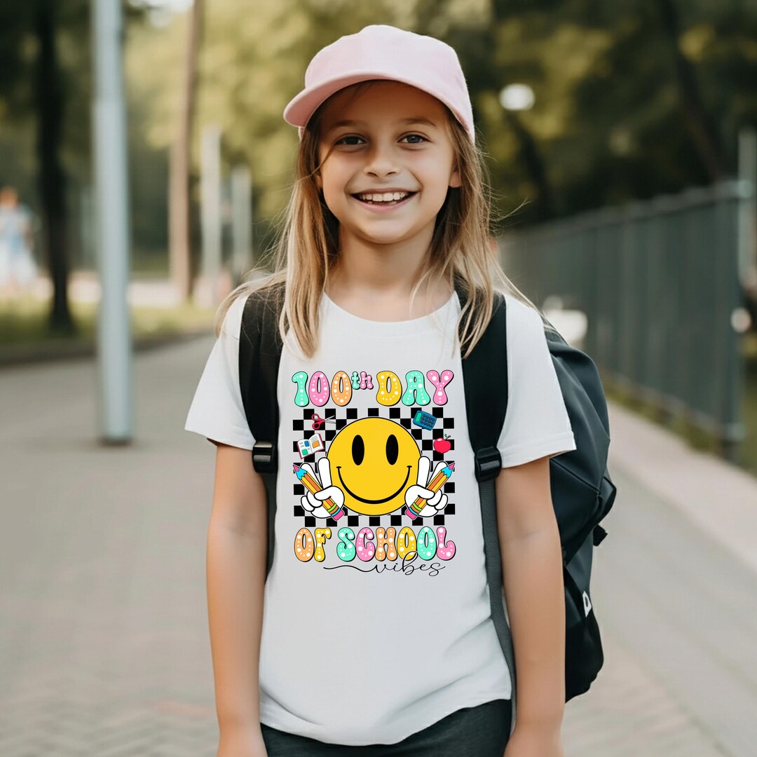 100th Day of School PNG, Smiley Face School Supplies PNG, Teacher 100 ...