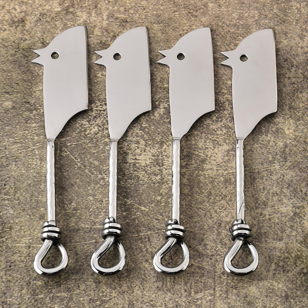 Gilded Helical Hammered Rectangular Ratoncitocheese Knife 4 Pcs. Set - Etsy