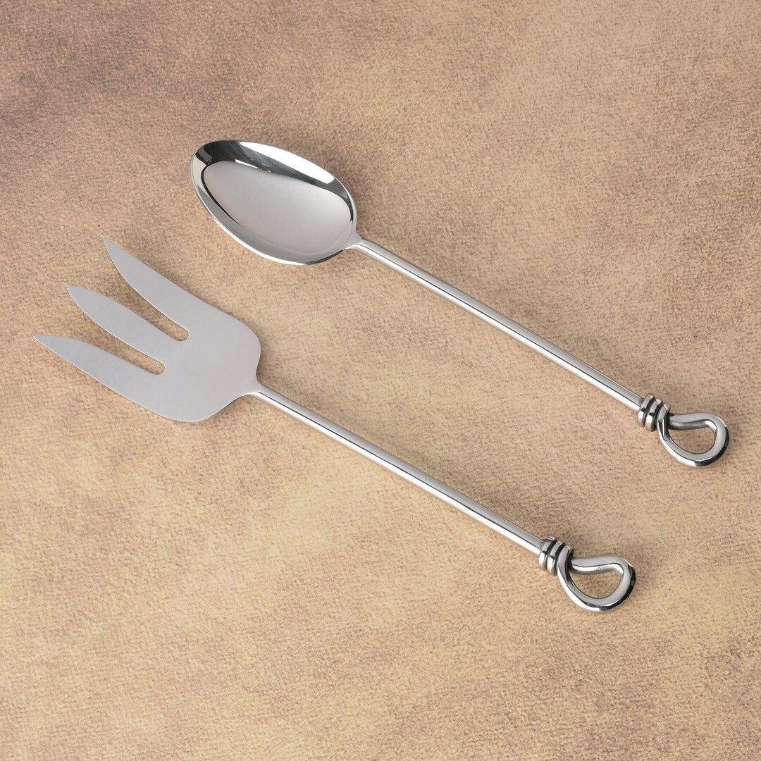 Gilded Helical Polished Salad Server 2 Pcs. Set - Etsy