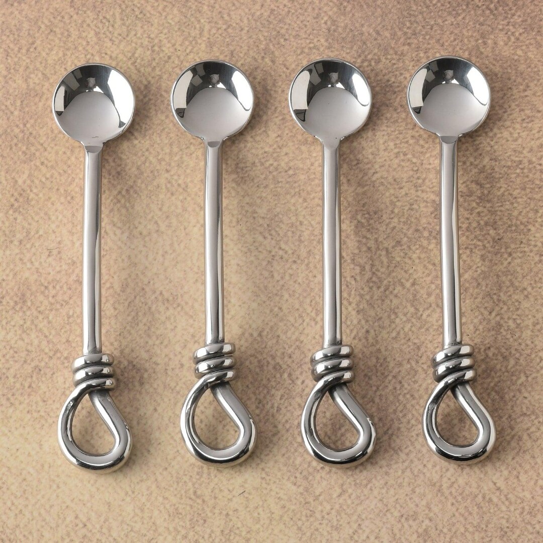 Gilded Helical Polished Salt Spoon 4 Pcs. Set - Etsy