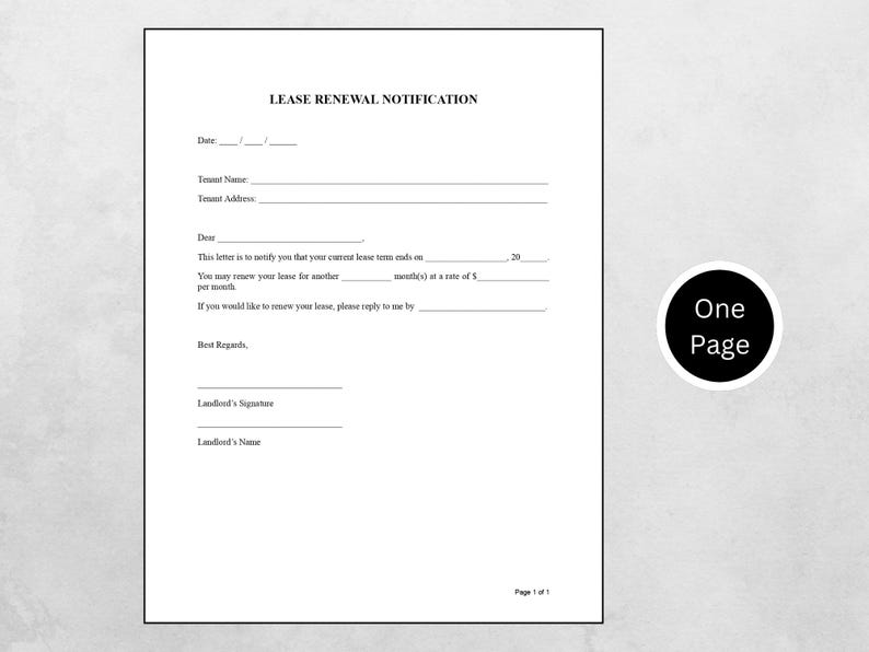 Lease Renewal Agreement Template | Lease Extension Contract for ...