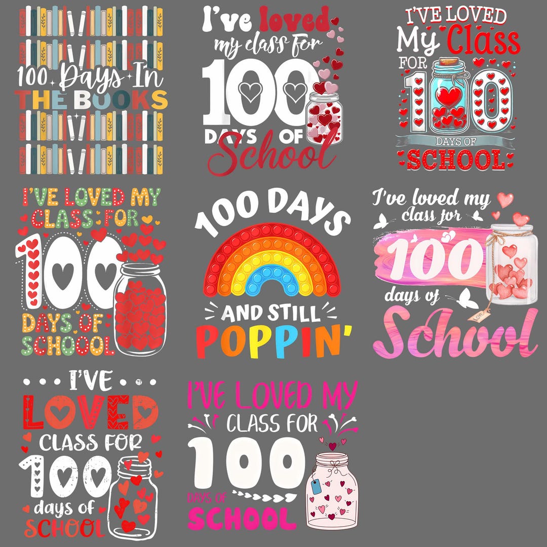 Groovy I Love My Class 100 Days PNG – Funny Teacher Valentine School ...