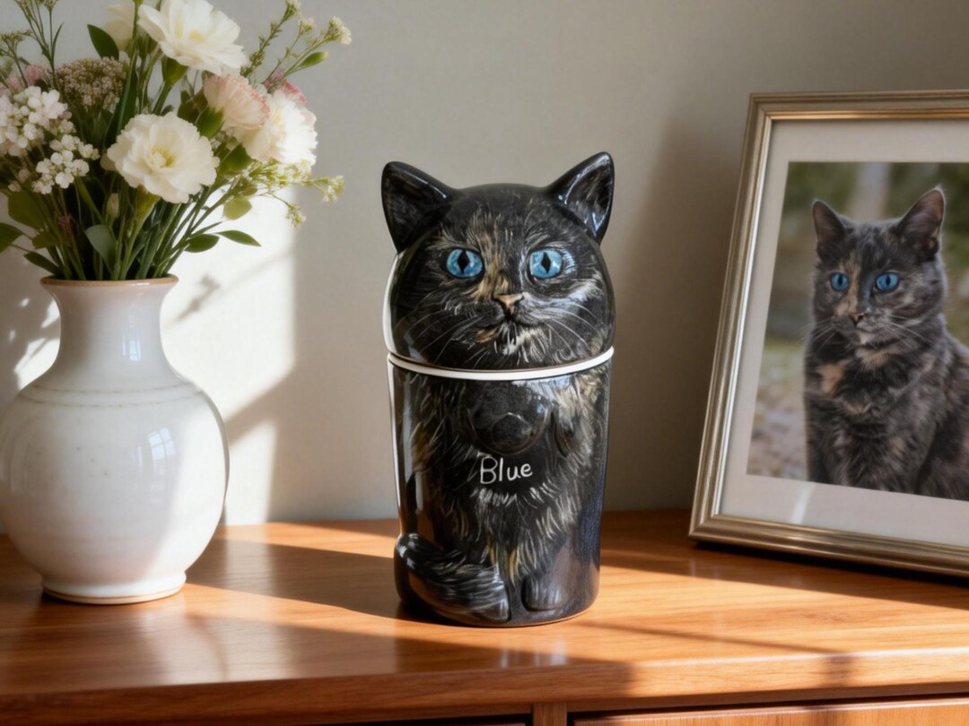 Custom Ceramic Cat Urn – Handmade Cat Memorial Keepsake - Etsy