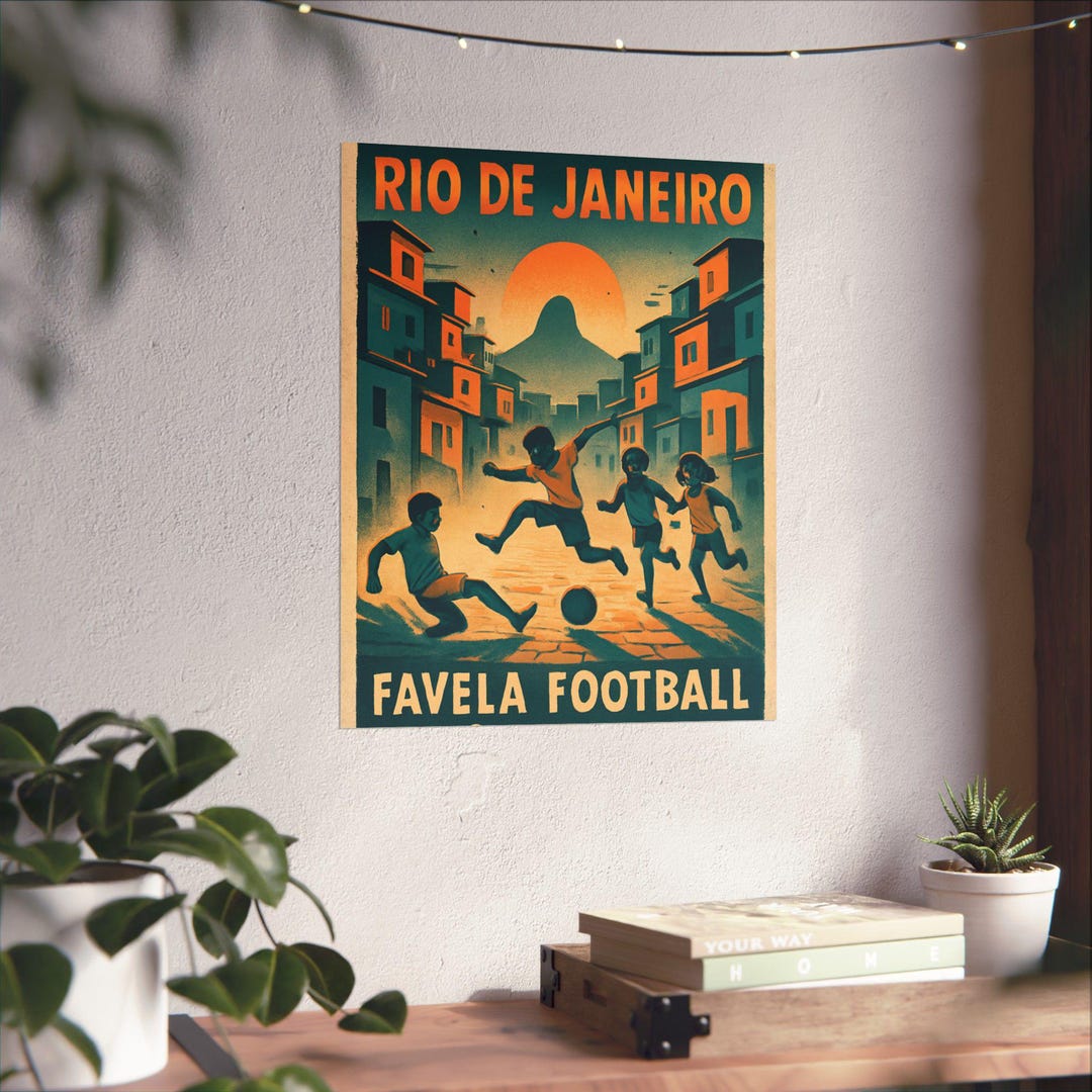 Favela Football Poster, Rio De Janeiro Street Art, Soccer Gift - Etsy