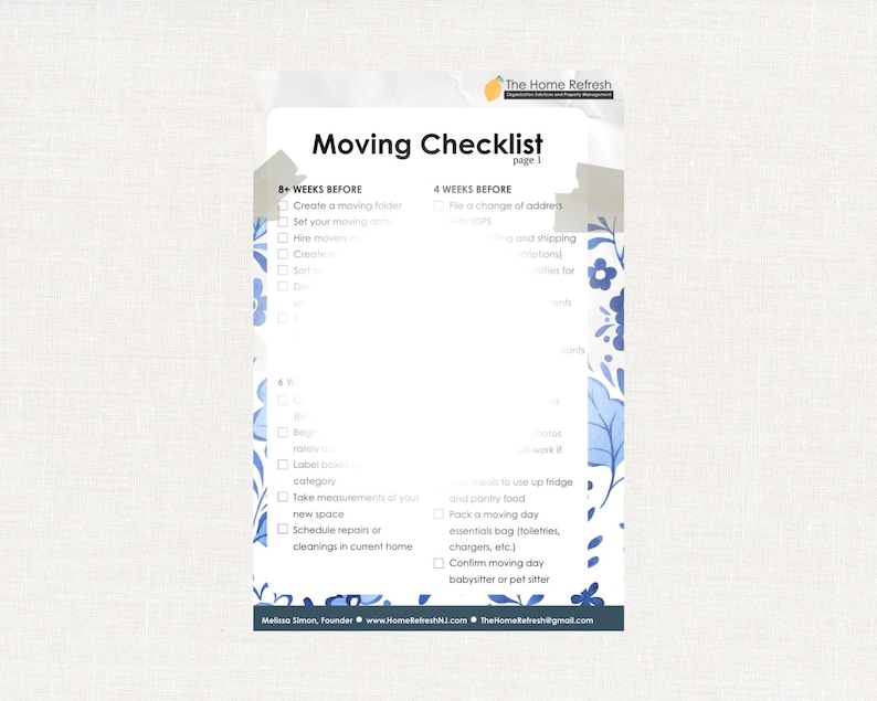 Digital Moving Checklist | Step-by-step Move Guide | Instant PDF ...