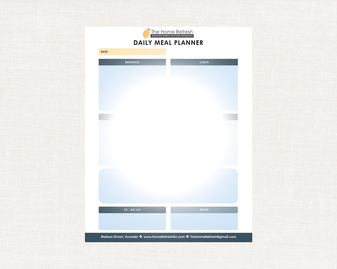 Printable Daily Meal Plan Template | Instant Download | Organize ...