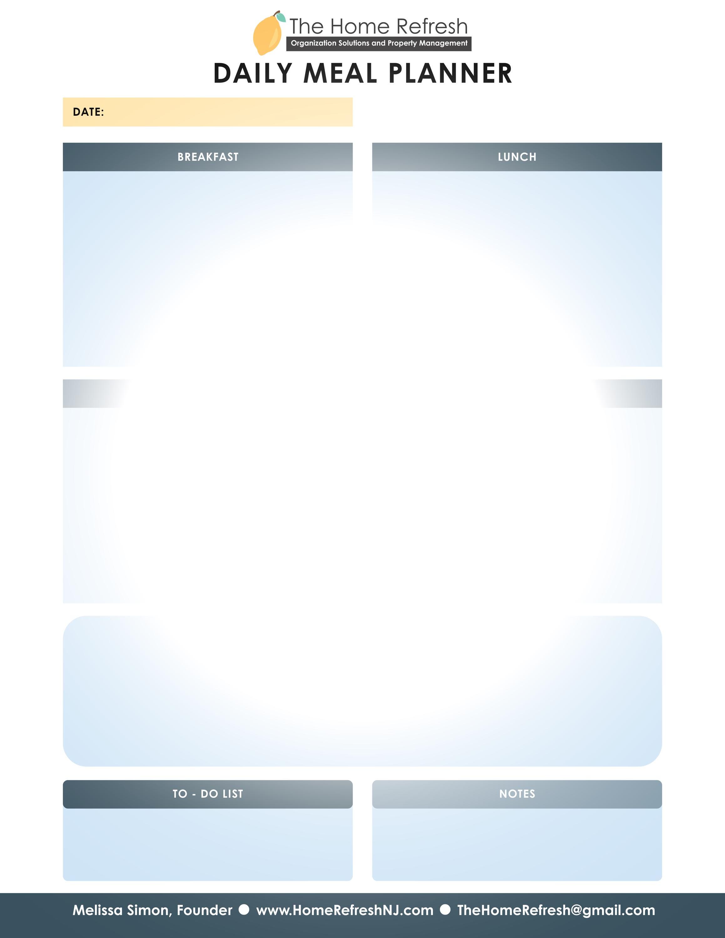 Printable Daily Meal Plan Template | Instant Download | Organize ...