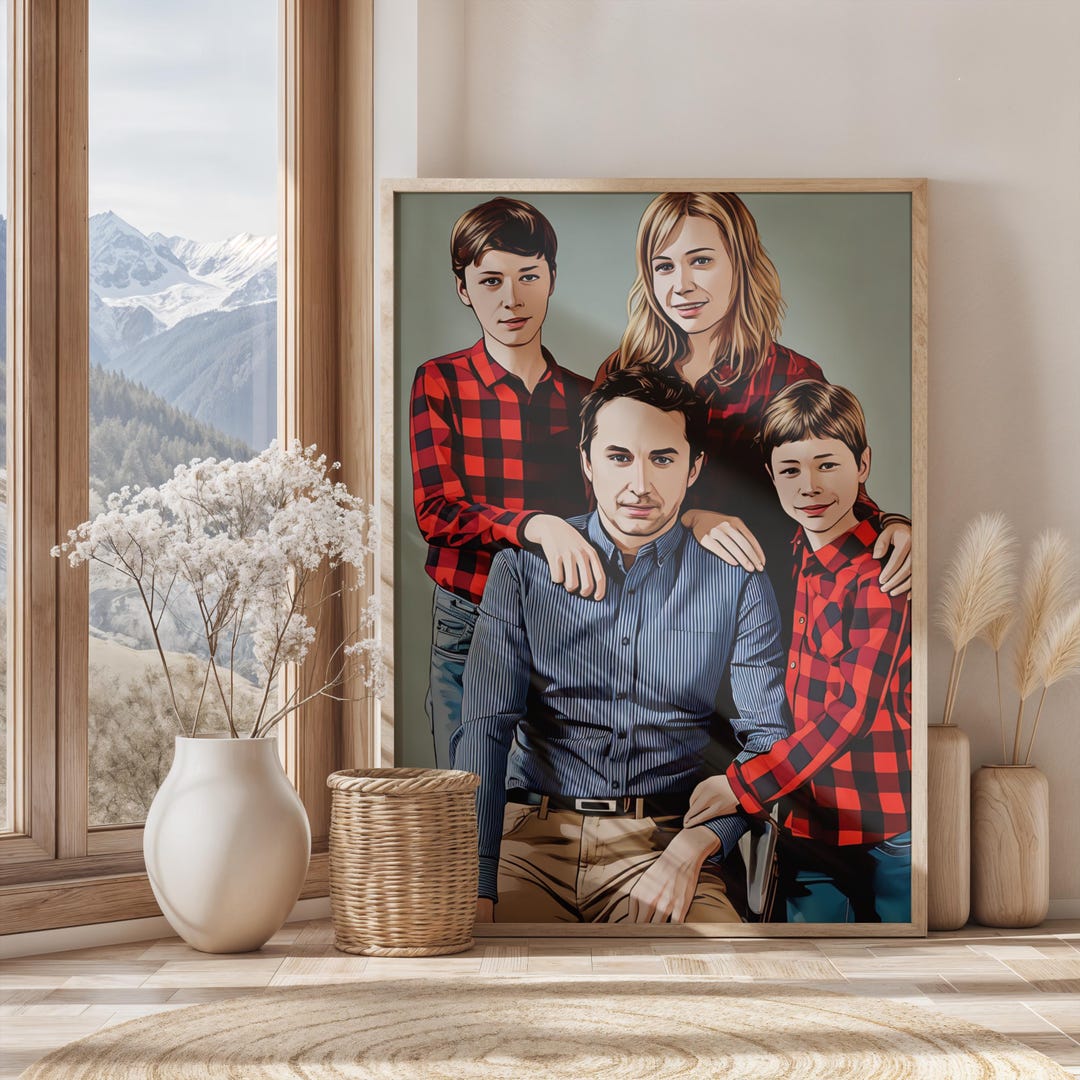 Personalized Faceless Family Portrait, Custom Digital Illustration ...