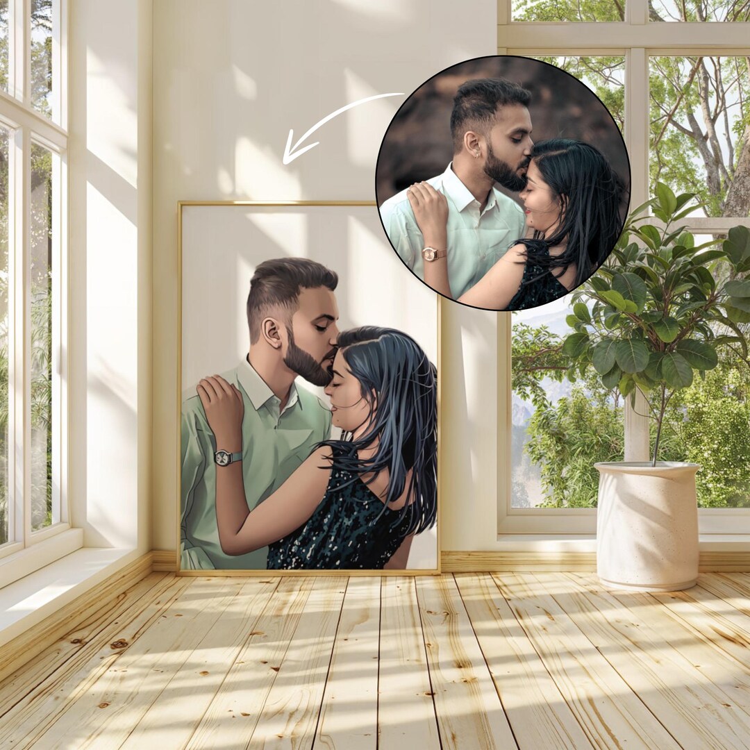 Portrait From Photo, Couple Portrait, Faceless Portrait, Drawing From ...