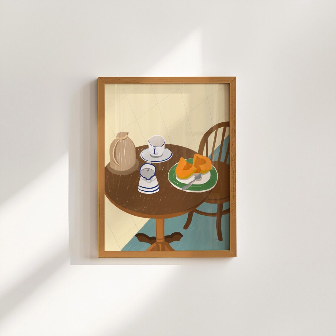 Café Still Life | Warm Scandinavian Art Print | Quiet Café Moment ...