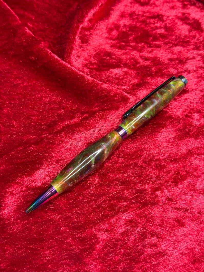 Handmade Epoxy Resin Ballpoint Pen, Galaxy Cosmic Glitter, Refillable ...