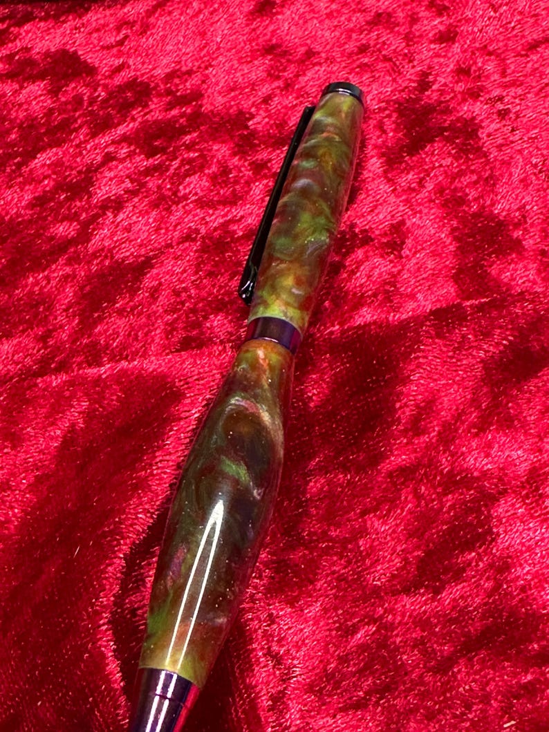 Handmade Epoxy Resin Ballpoint Pen, Galaxy Cosmic Glitter, Refillable ...