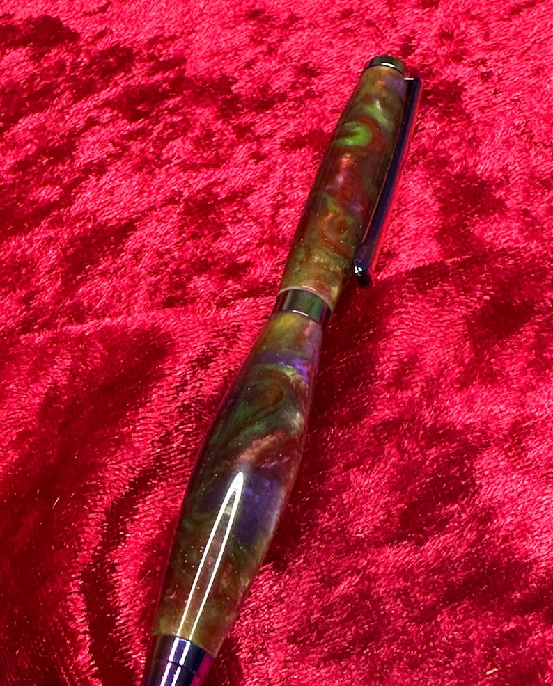 Handmade Epoxy Resin Ballpoint Pen, Galaxy Cosmic Glitter, Refillable ...