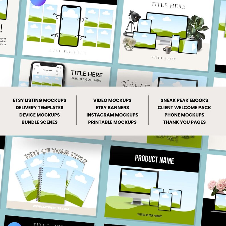 Canva Mockup Bundle | 600+ Digital Product Mockups, Banners, Scenes ...