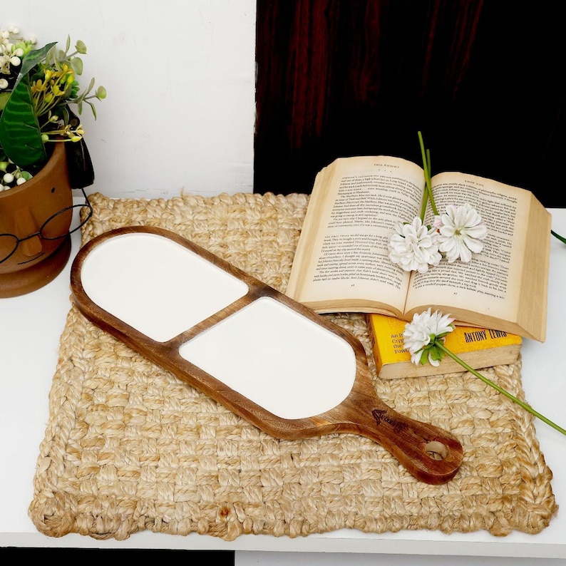 Wooden Serving Tray |key Holder, Perfume Organiser, Ottoman Catchall ...