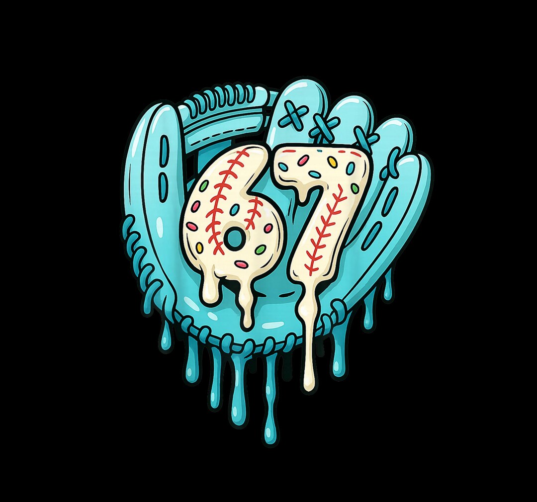 Baseball Drip Number 67 Player or 67th Birthday Png, Six Seven Ice ...