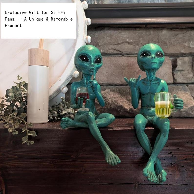 Alien With Beer Figurine Invasion 'party Alien' Male Hang Loose Beer ...