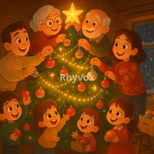 Animated Family Decorating the Giant Christmas Tree – Cozy ...