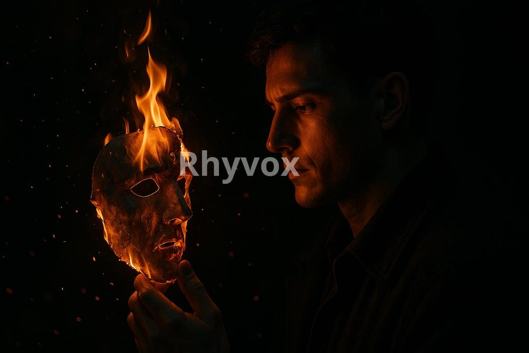 Burning Identity – Cinematic Digital Art of a Mask on Fire | Dark ...