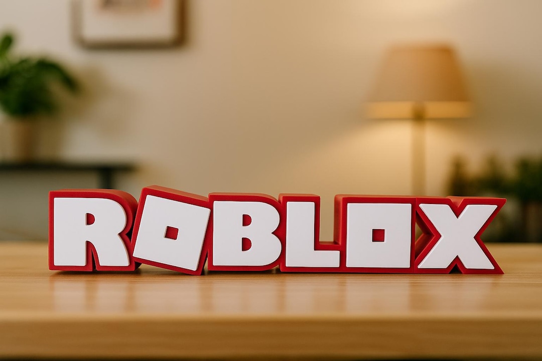 3D Printed Roblox-inspired Logo Sign Red and White Gaming Desk Decor ...