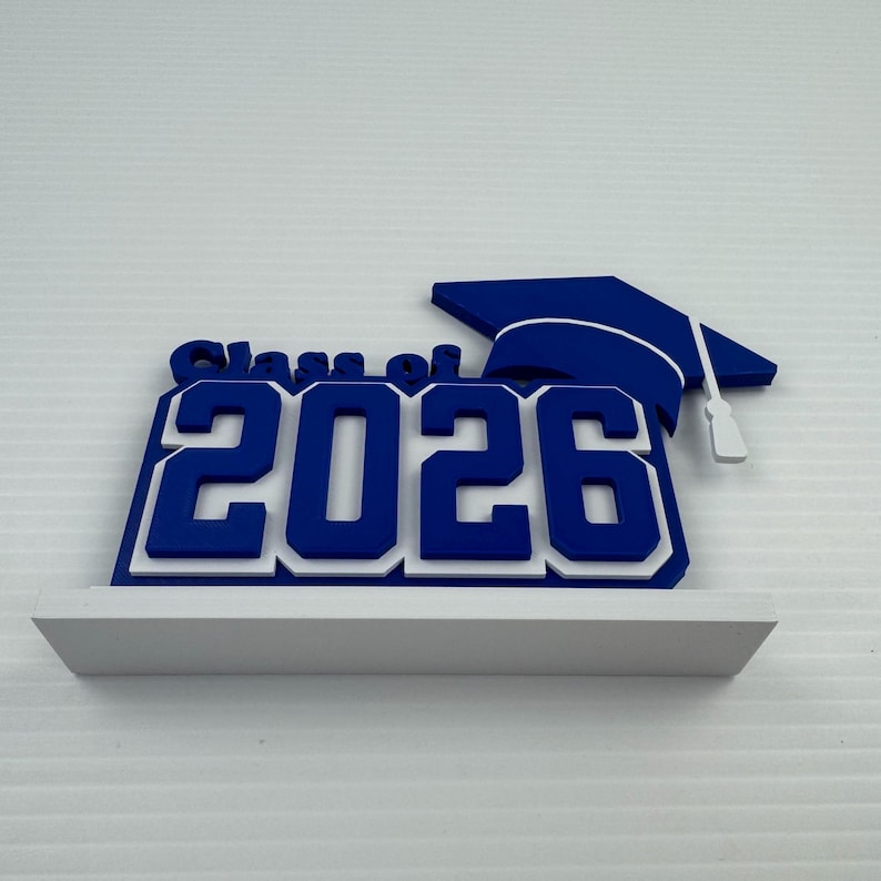 Class of 2026 Graduation Sign, 3D Printed Desk Decor, Mortarboard Cap ...