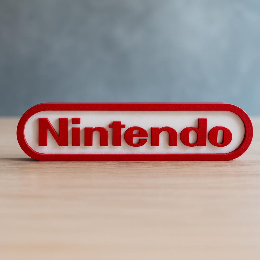 Retro Nintendo Style 3D Printed Sign - Classic Gaming Inspired PLA Wall ...