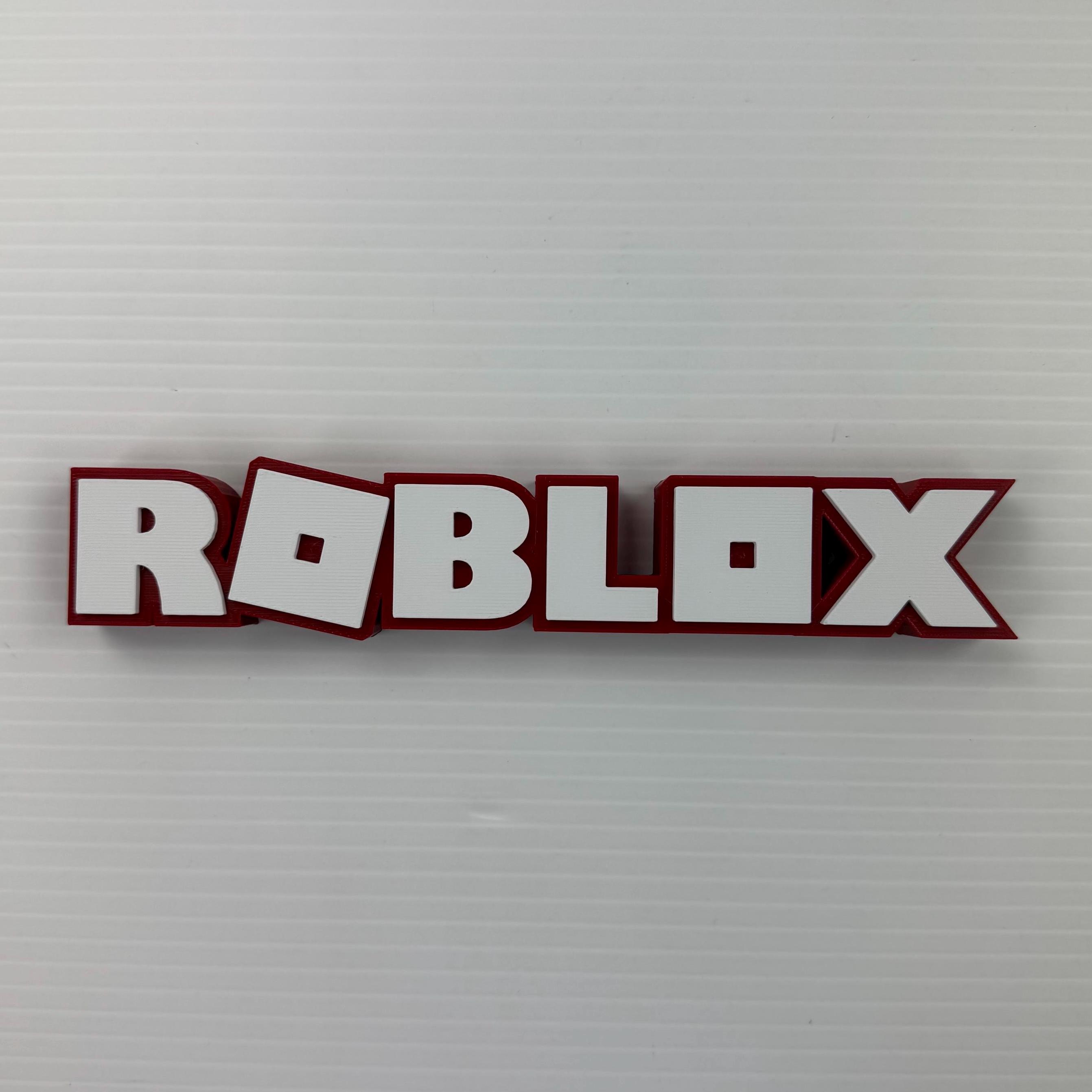 3D Printed Roblox-inspired Logo Sign Red and White Gaming Desk Decor ...