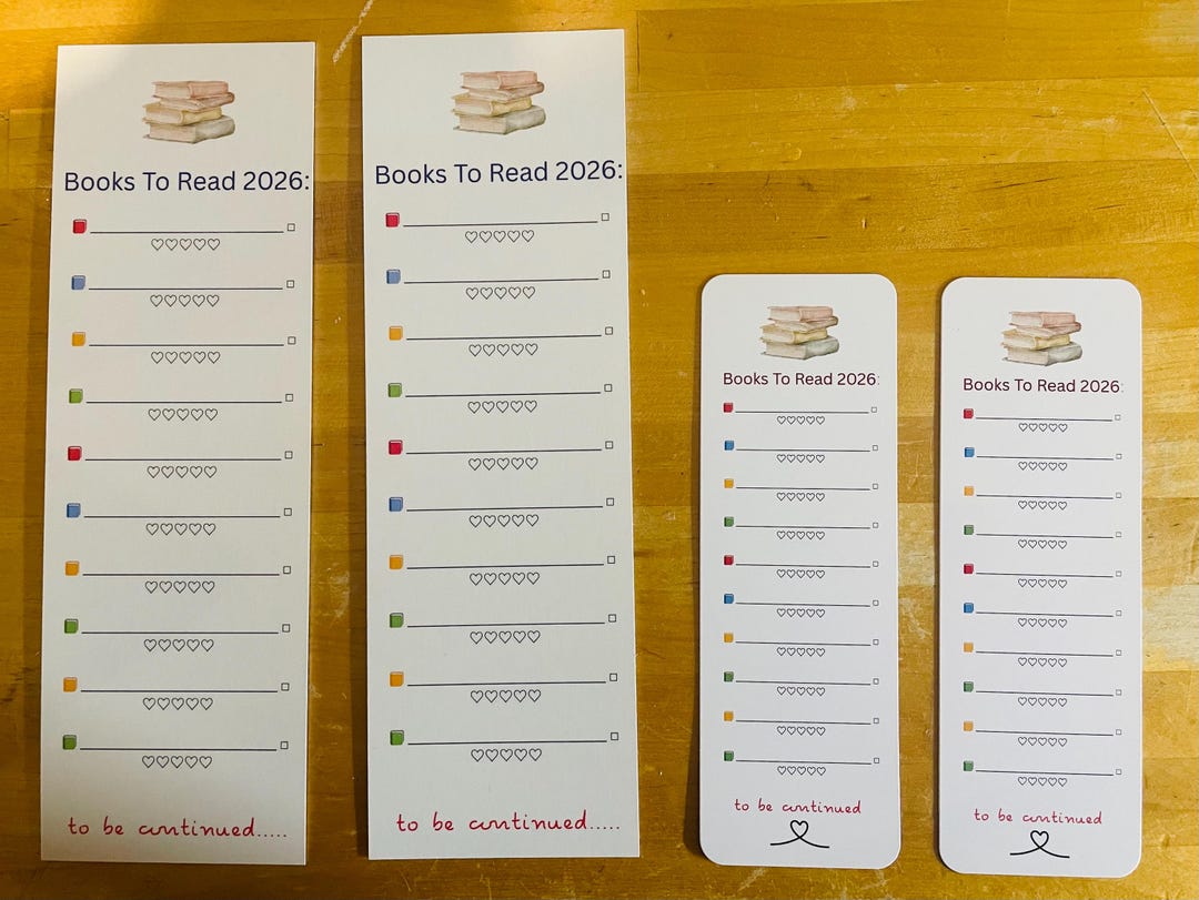 Double-sided Reading Tracker Bookmark for 2026 Goals!! Two Different ...
