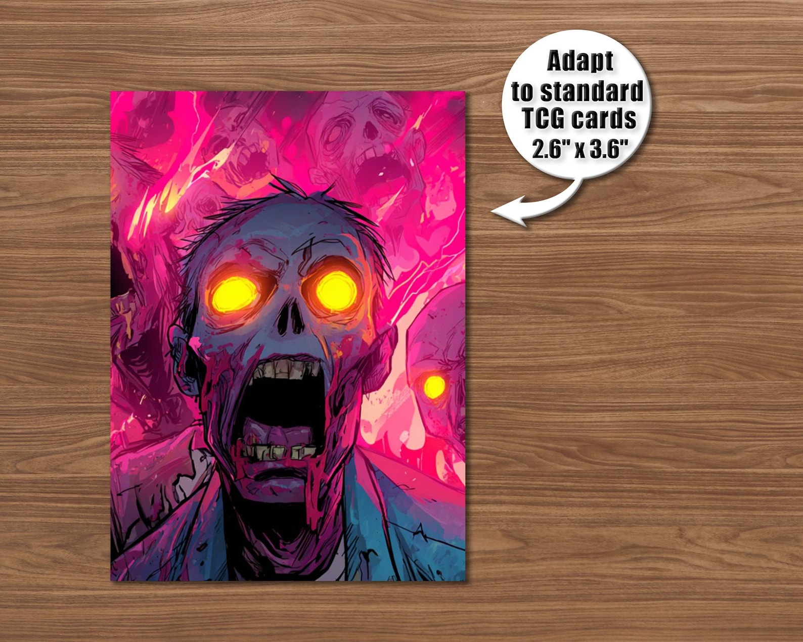 24 × 14 Inches Playmat – Neon Undead Playmat for TCG, MTG, Pokémon, or ...