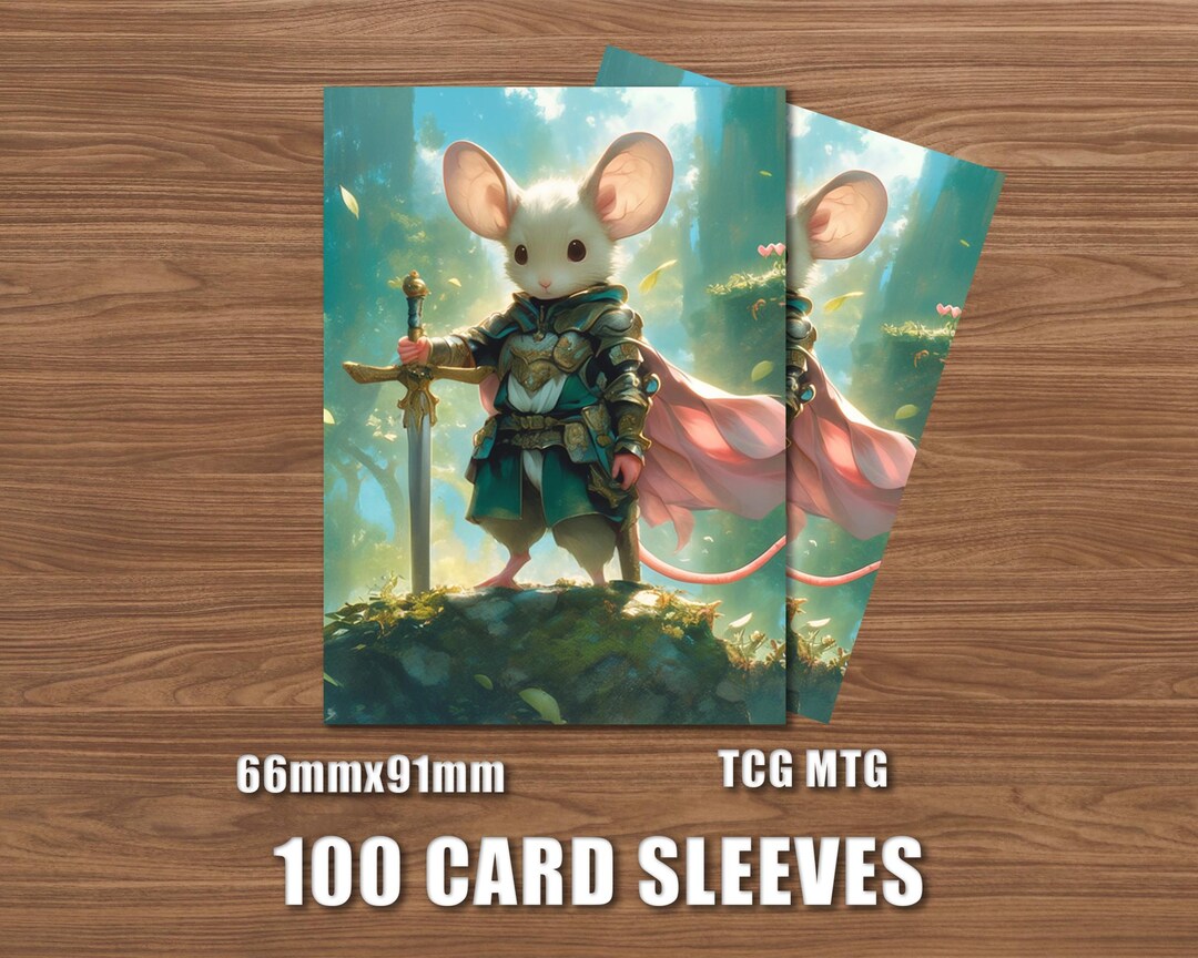 100x Personalized TCG Sleeves, Little Mouse Knight, MTG Pokemon Yugioh ...