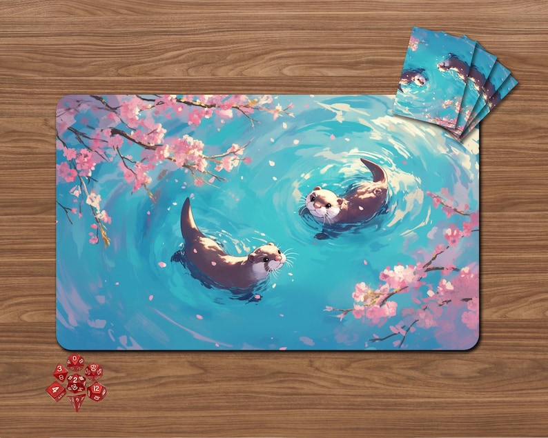 24 × 14 Inches Playmat – Spring Swim Playmat for TCG, MTG, Pokémon, or ...