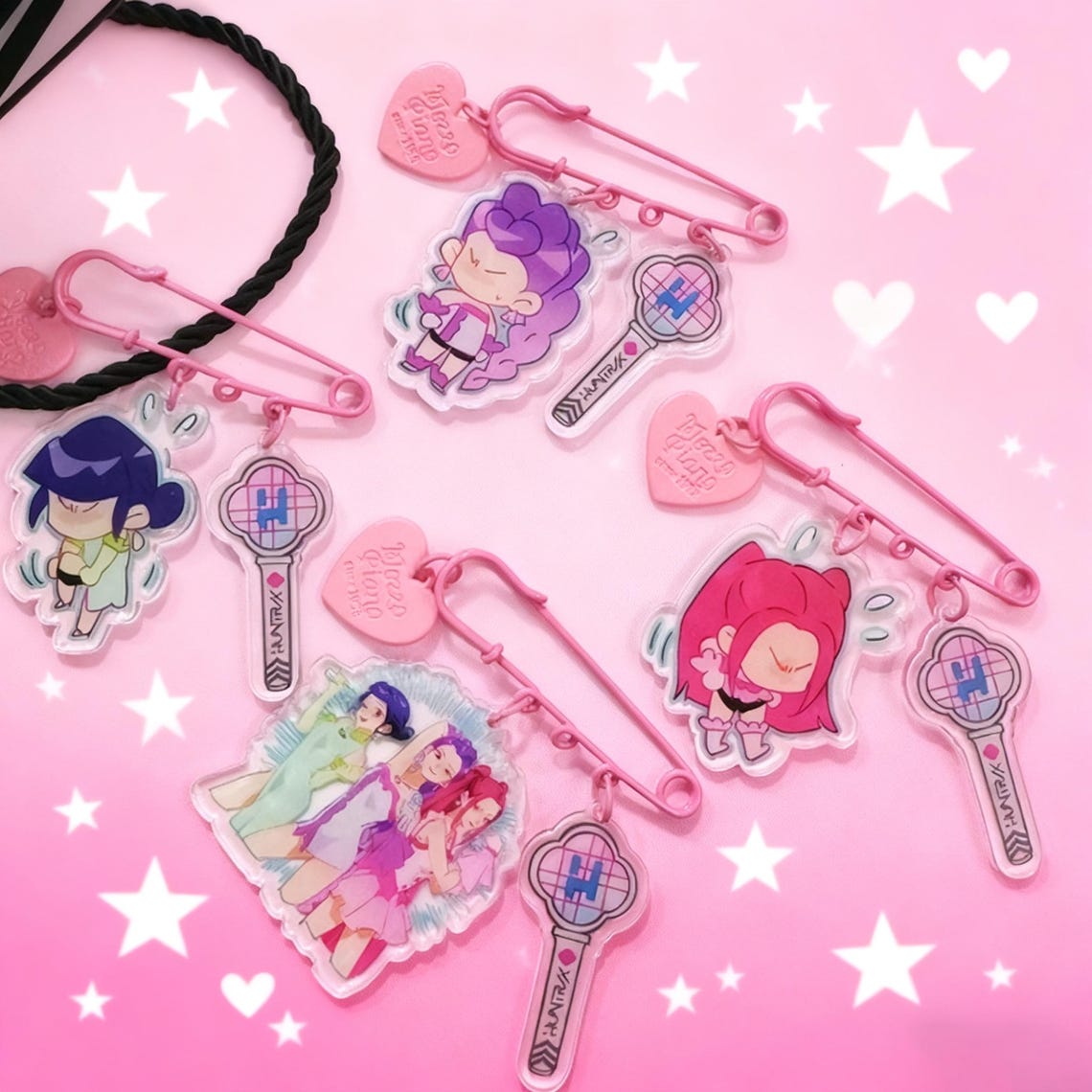 KPOP HUNTRIX Arcana Girls Acrylic Character Brooch Keychain Charm - Etsy