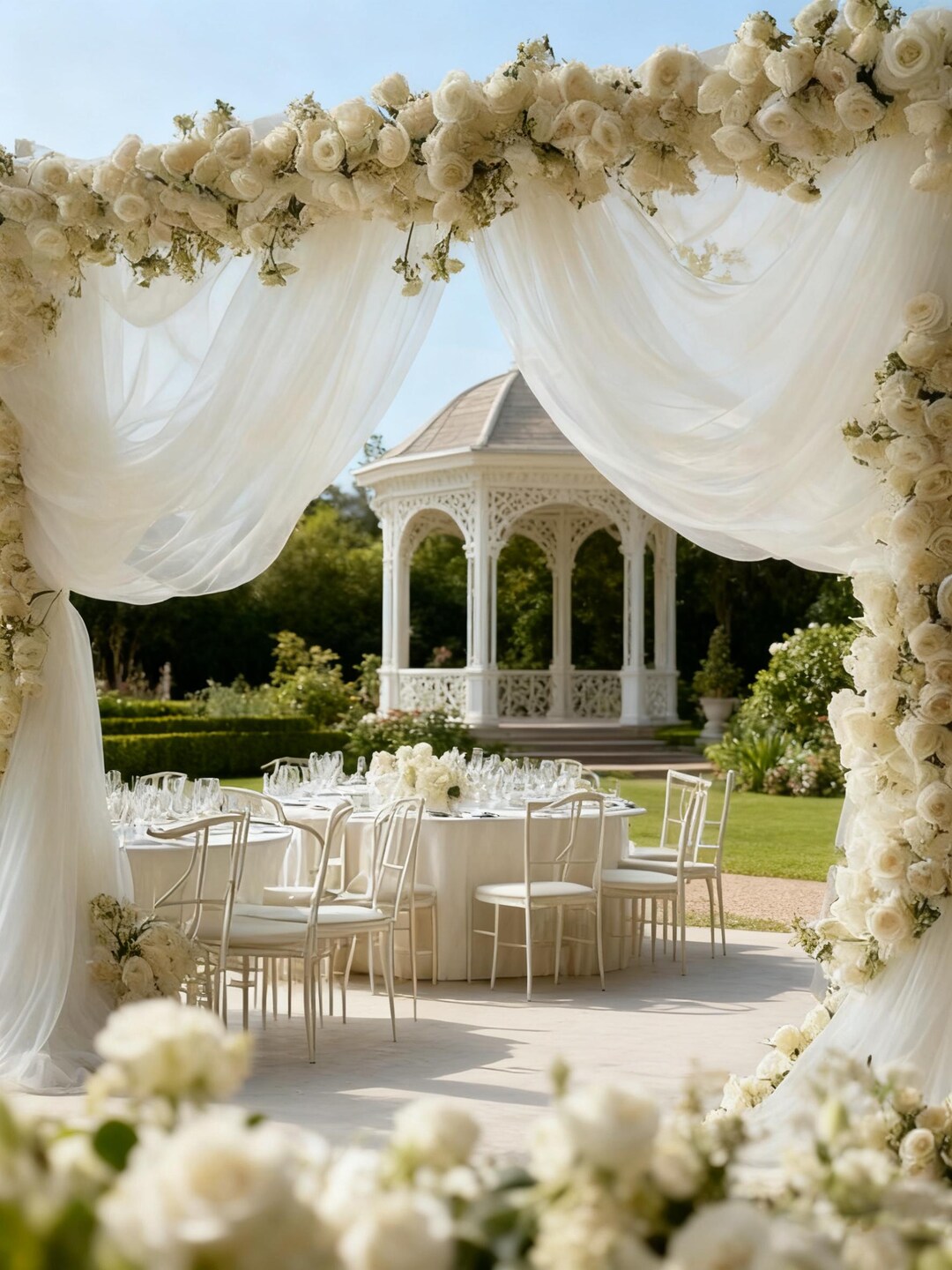 Pure White Tulle Wedding Arch Drape – 1 or 2 Pieces - Etsy
