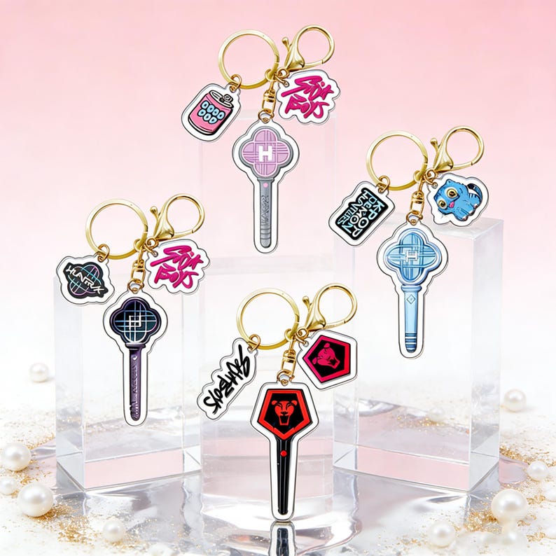KPOP Demon Hunter Girl Support Keychains | Transparent Acrylic Charms ...
