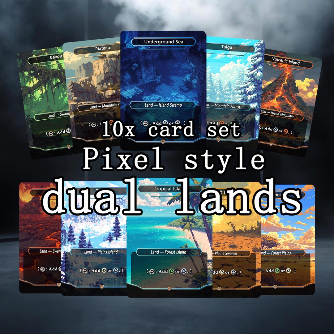 Pixel Style Dual Land Proxy Set - Custom Commander Game Proxies - Etsy