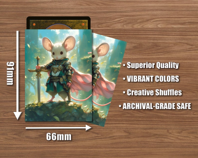 100x Personalized TCG Sleeves, Little Mouse Knight, MTG Pokemon Yugioh ...