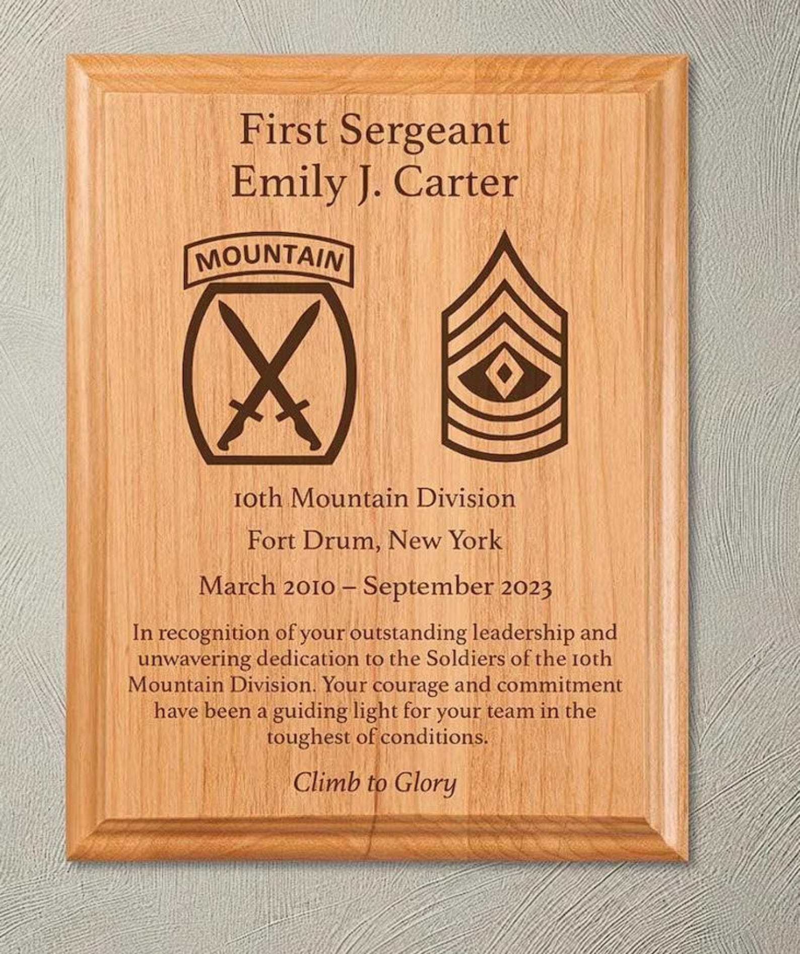 Custom Military Plaque - Personalized Wood Plaque Engraved With Unit ...