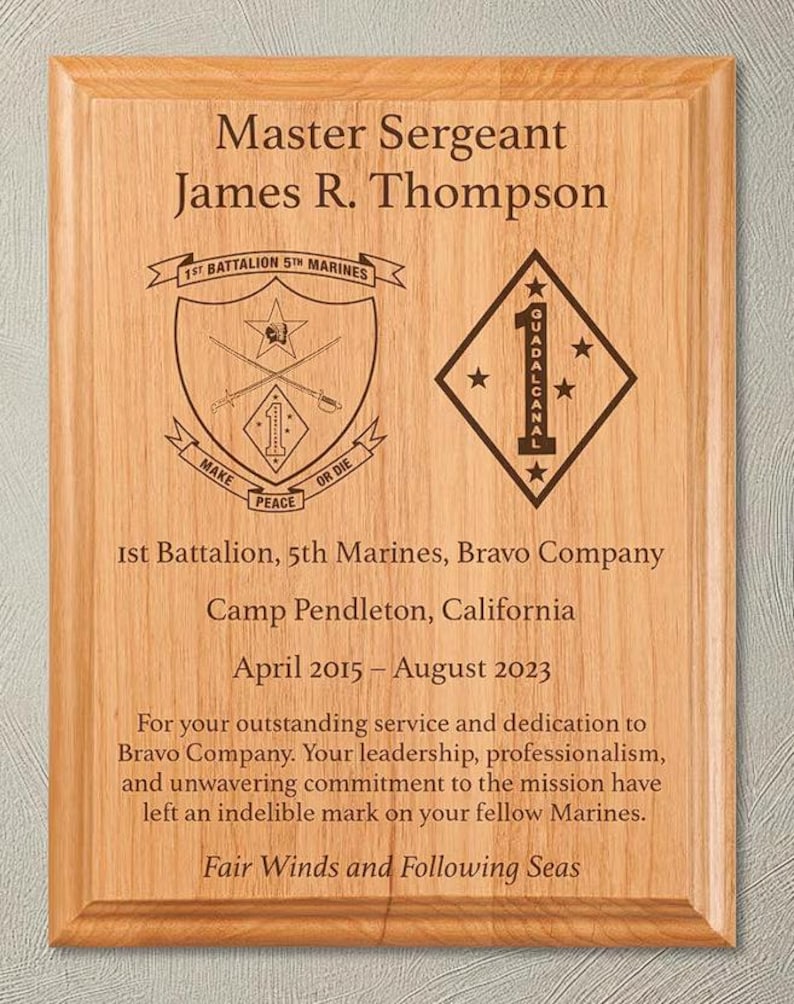 Custom Military Plaque - Personalized Wood Plaque Engraved With Unit ...
