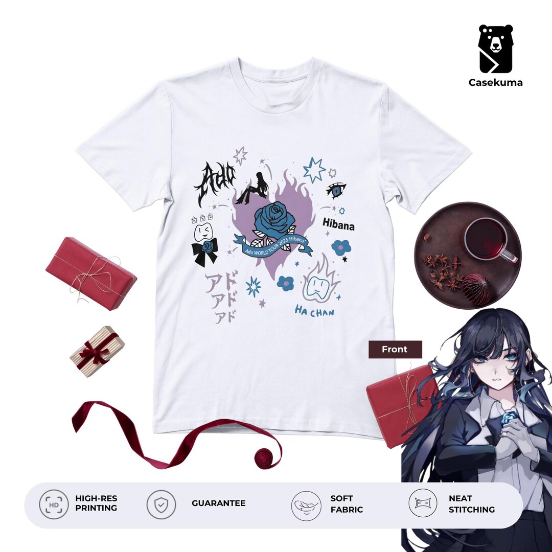 Fan Art Music T-shirt Casekuma | Ado Hibana World Tour 2025 Merch ...