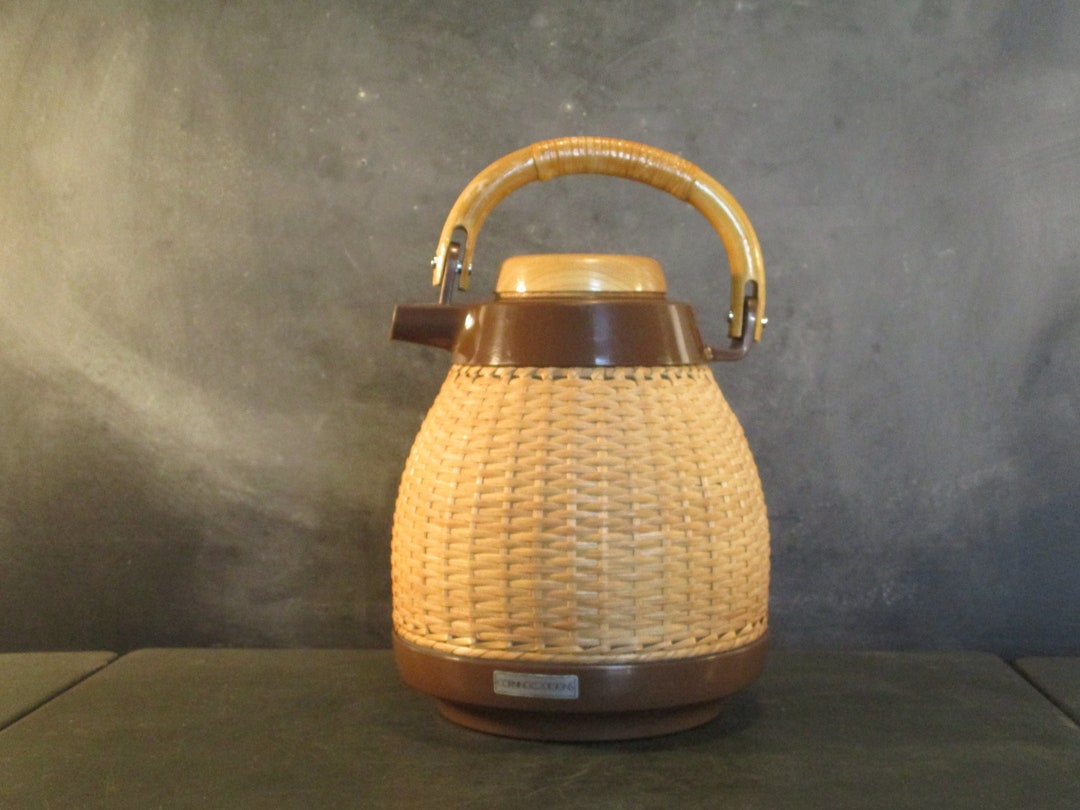 Vintage Corning Designs Wicker Thermos Carafe - Etsy