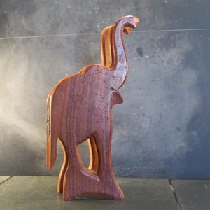 Carved Wooden Table Base-elephants - Etsy