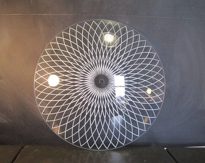 Large Round Mid Century Glass Ceiling Light Fixture Shade Diffuser Sun ...