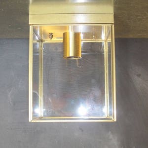 Pair of Brass and Glass Cube Ceiling Light Fixtures-flush Mount - Etsy