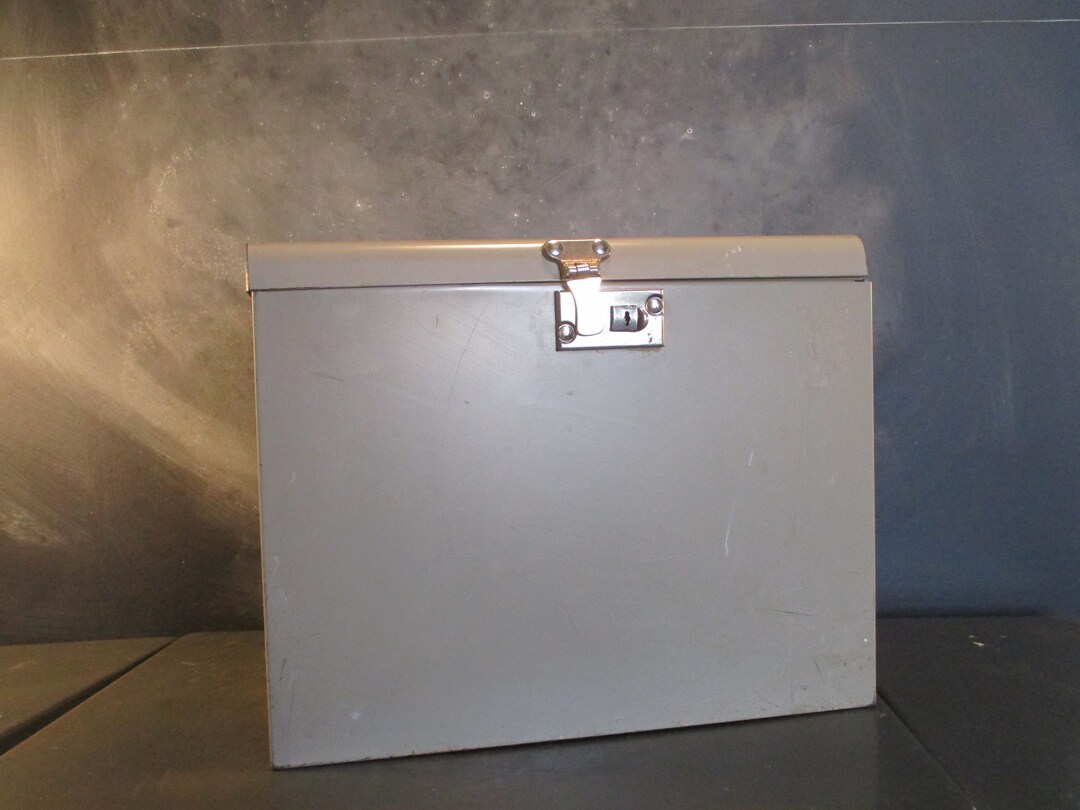 Vintage Metal Storage Box-file Holder-vertical File Holder - Etsy
