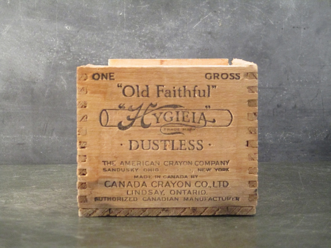 Vintage Chalk Box-wooden Dovetail Box-hygieia Dustless Chalk - Etsy